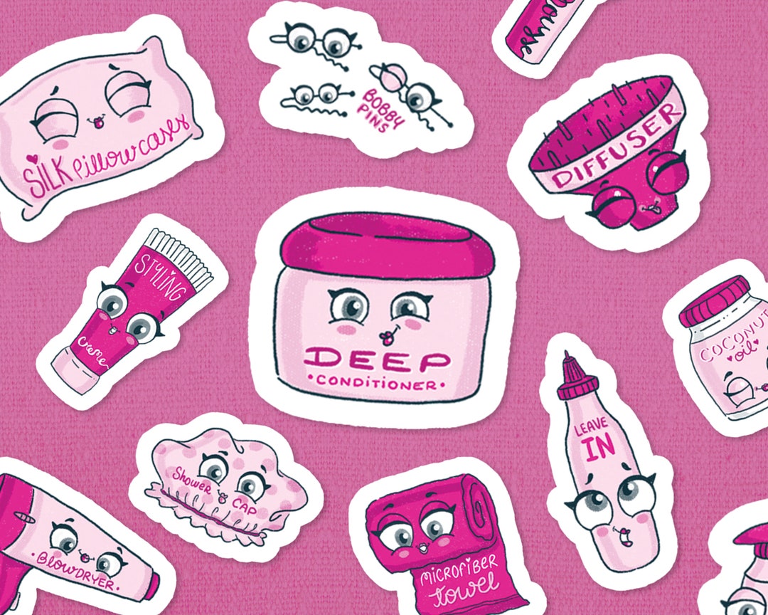 Curly Hair Printable Planner Stickers. Curls Products Digital Ready to ...