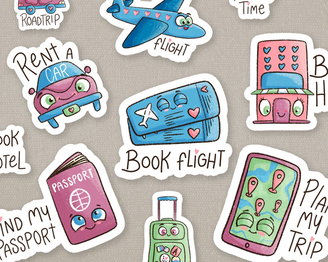 Travel Printable Stickers, Book Flight Ticket, Planning Holidays ...