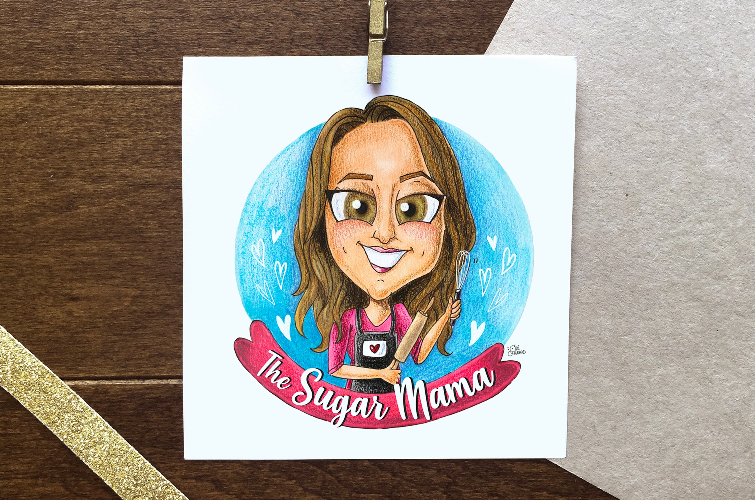 Custom Logo Illustration. Illustrated Business Logo. Portrait and ...