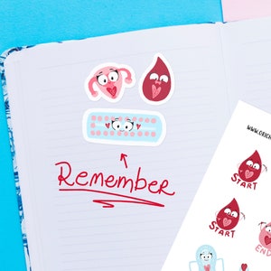 Period Tracker Printable Stickers. Monthly Cycle Planner. Journal ...