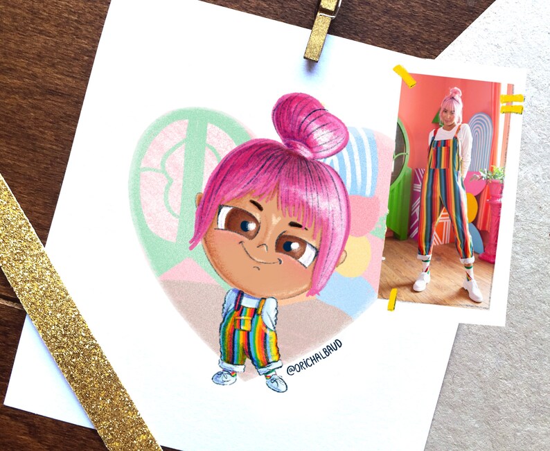 Mini Me Portrait Custom OOTD Portrait Custom Fashion Blogger - Etsy Canada