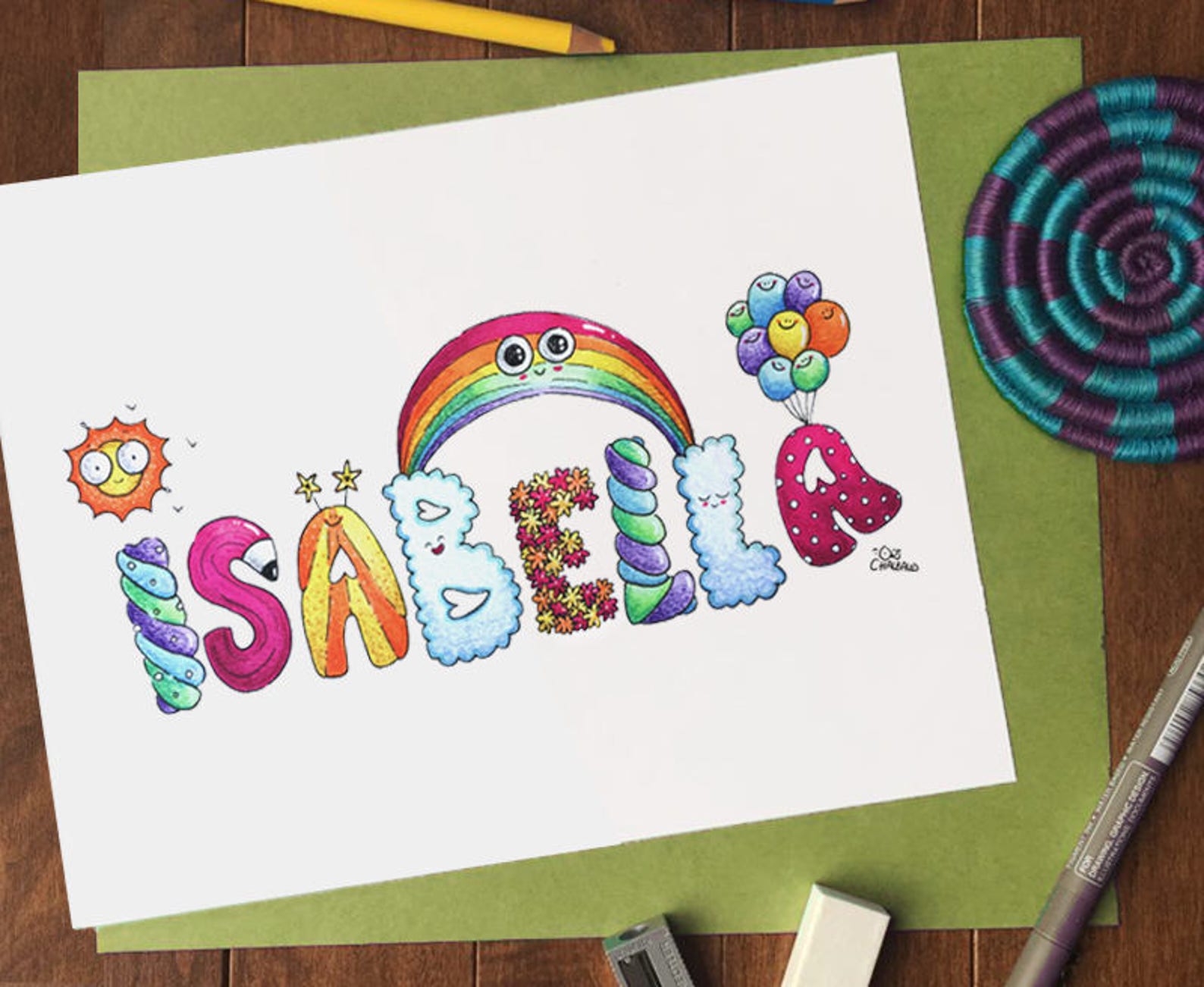 Custom Children Name Art, Nursery Wall Art, Baby Print, Children ...