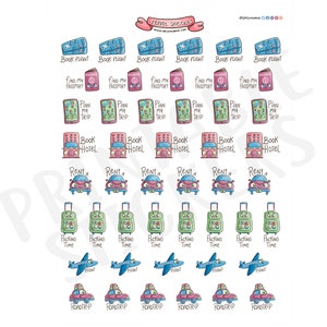 Travel Printable Stickers, Book Flight Ticket, Planning Holidays ...