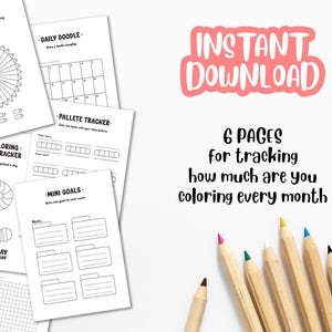 Coloring Tracker, Drawing Tracker Journal, Pages to Track Your Coloring ...
