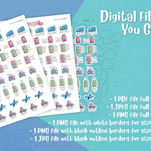Travel Printable Stickers, Book Flight Ticket, Planning Holidays ...