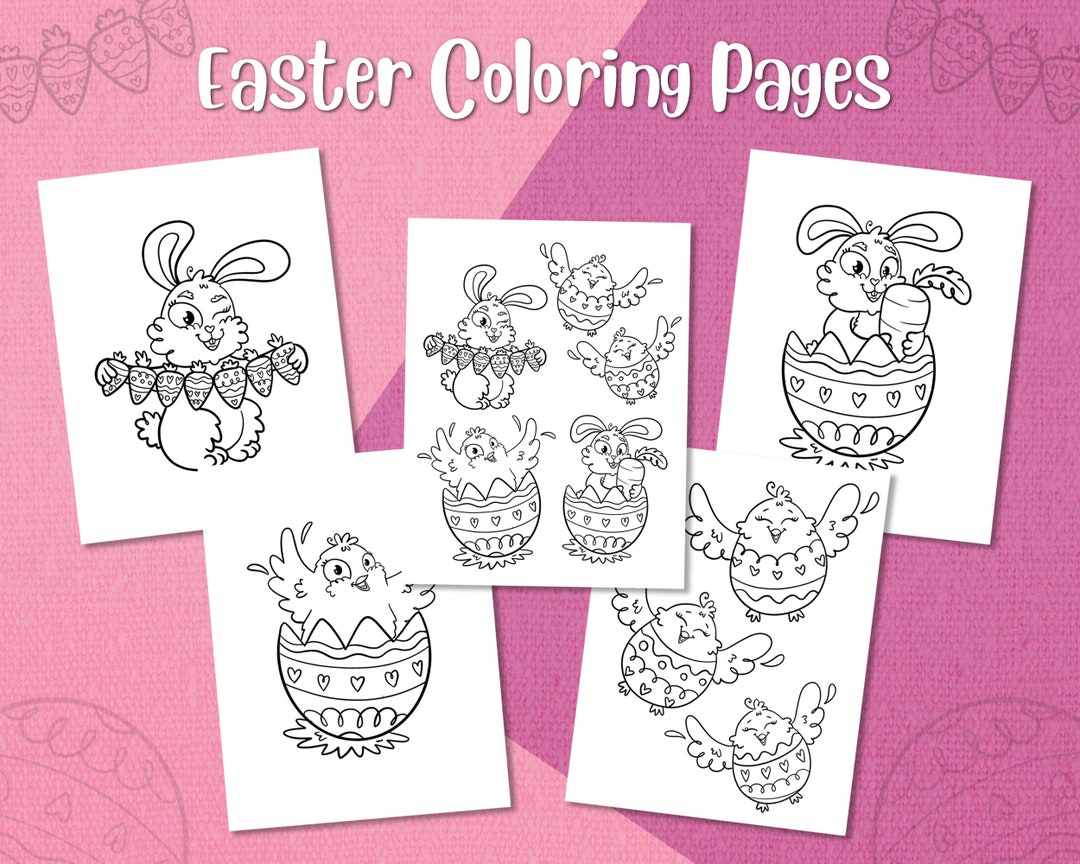 Easter Coloring Page for Kids. Cute Animals Printable Coloring Sheets ...