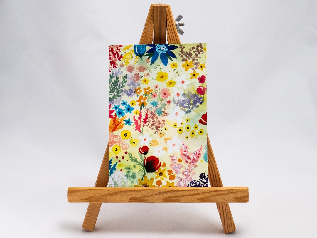 MINI Flower Power Watercolor Painting Meadow Watercolor Art / - Etsy