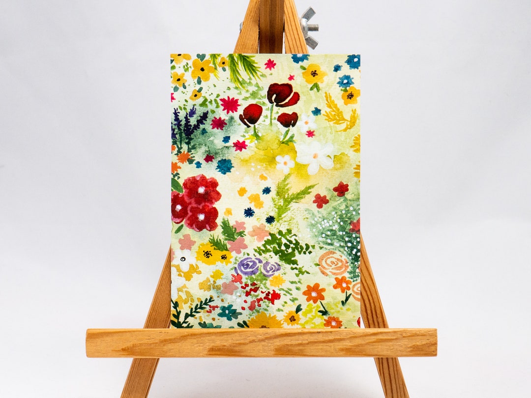 MINI Flower Power Watercolor Painting Meadow Watercolor Art / Ooak NOT ...