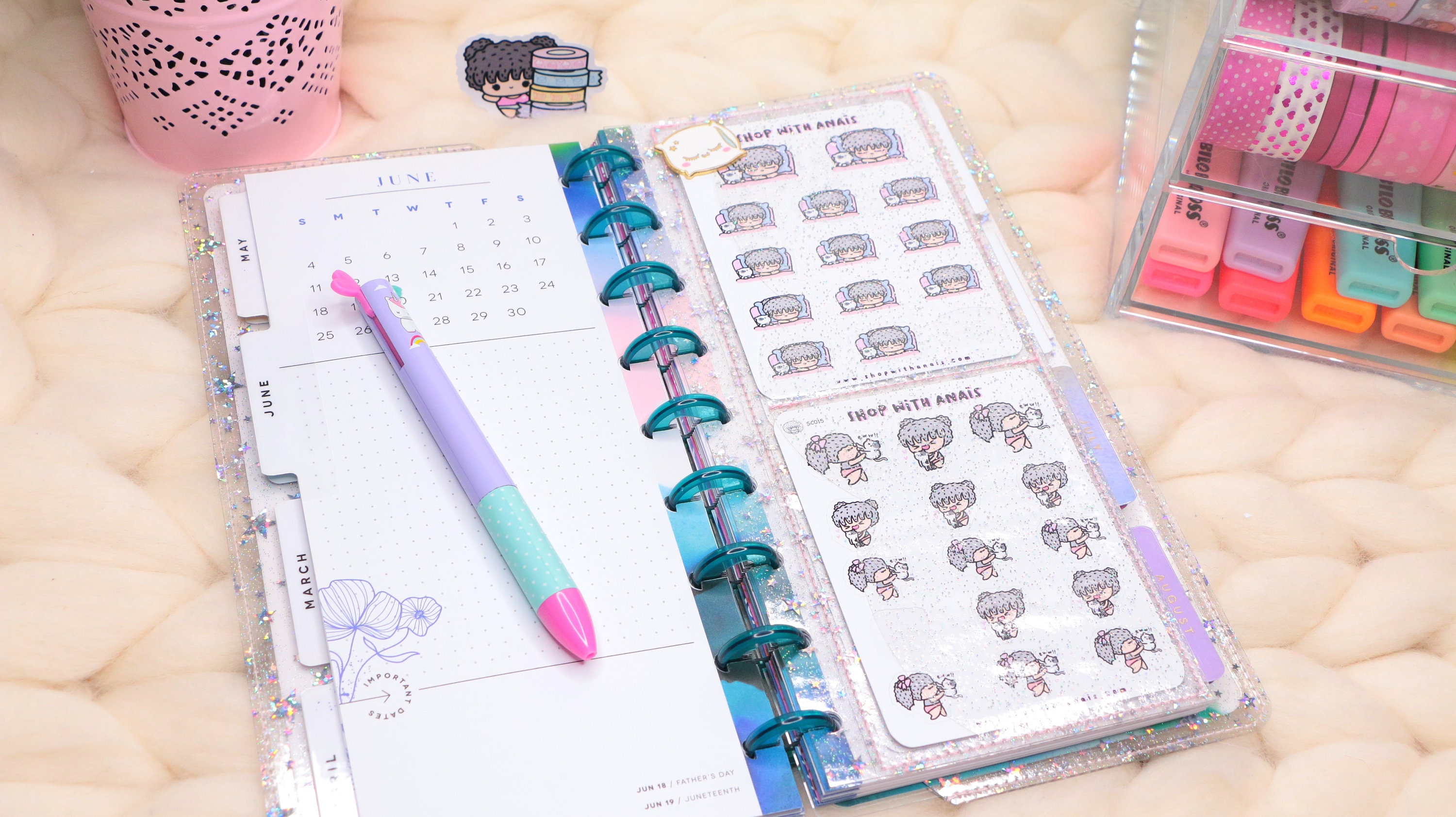 Dashboard for Happy Planner SKINNY/POCKETS or Zipper/star Pvc or ...