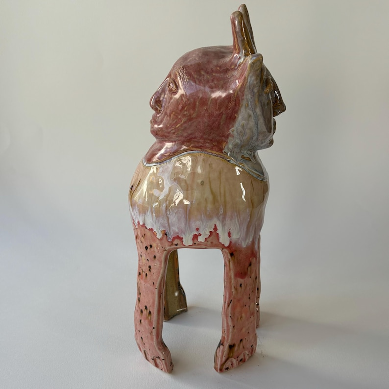 Two Faced Ceramic Sculpture (with Long Legs). - Etsy