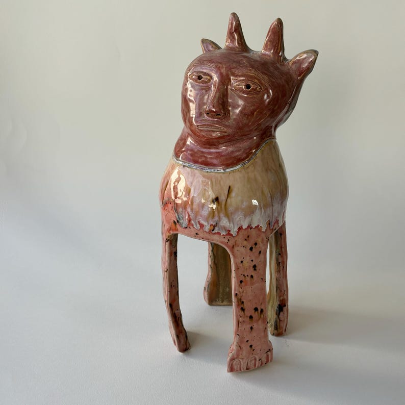 Two Faced Ceramic Sculpture (with Long Legs). - Etsy