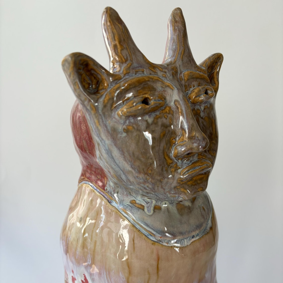 Two Faced Ceramic Sculpture (with Long Legs). - Etsy