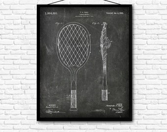 Tennis Racket Patent Print Wall Art - Etsy UK