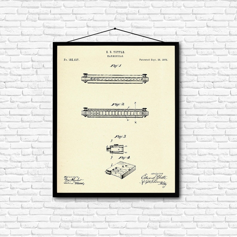Harmonicas 1876 Poster Wall Art Illustration Print Art - Etsy