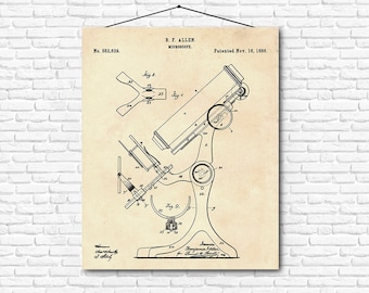 Microscope Patent Print 1899 Poster Wall Art Illustration | Etsy