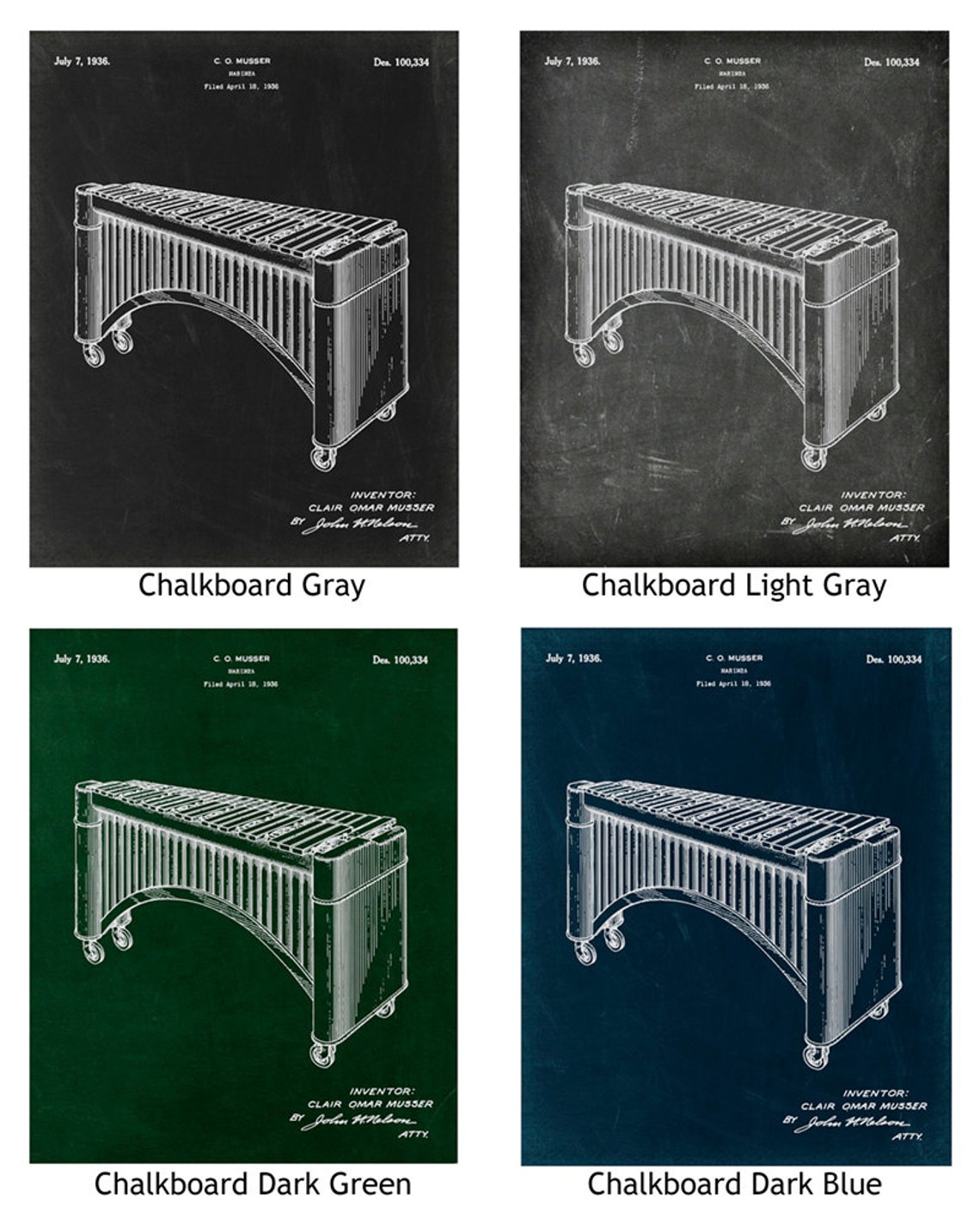 Marimba- 1936 - Poster Wall Art Illustration Print Art Home Decor Gift ...