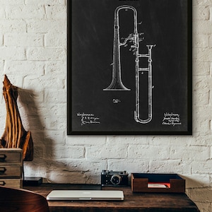 Slide Trombone - 1902 - Poster Wall Art Illustration Print Art Home ...