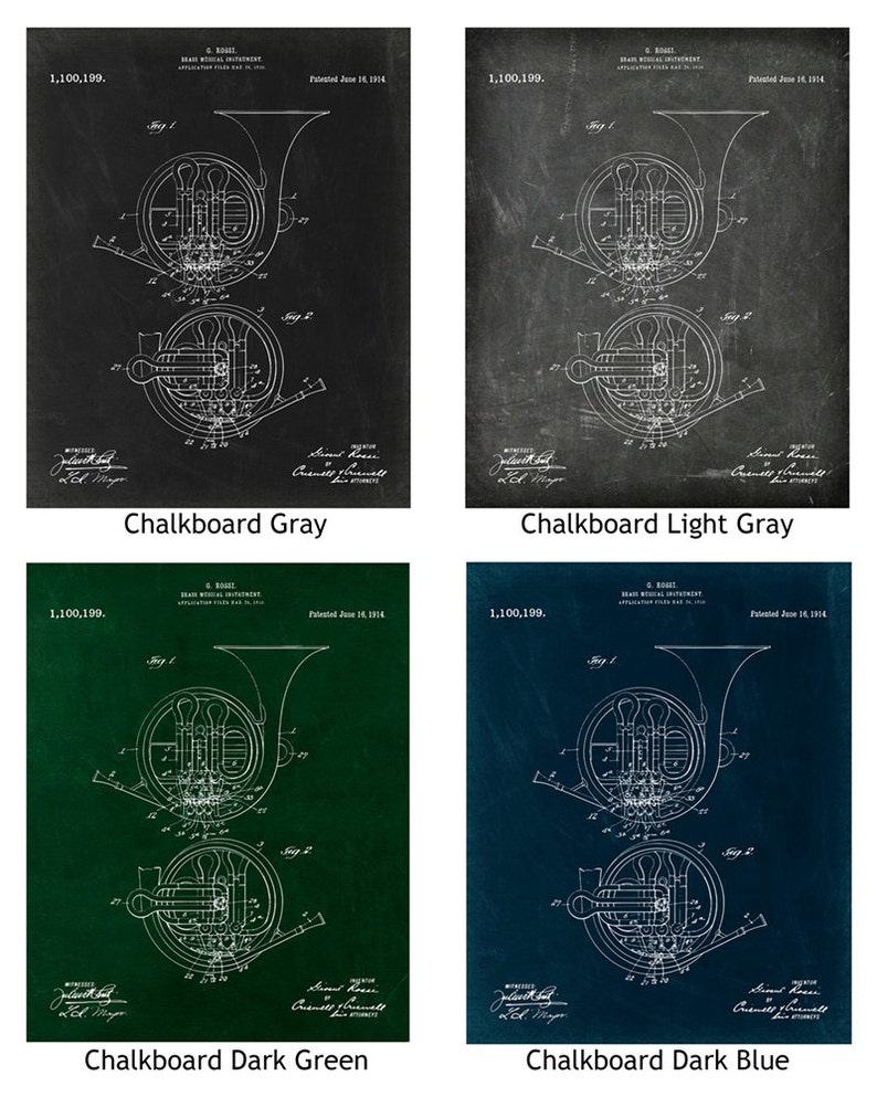 Brass Musical Instrument Patent Print 1914 Poster Wall Art - Etsy