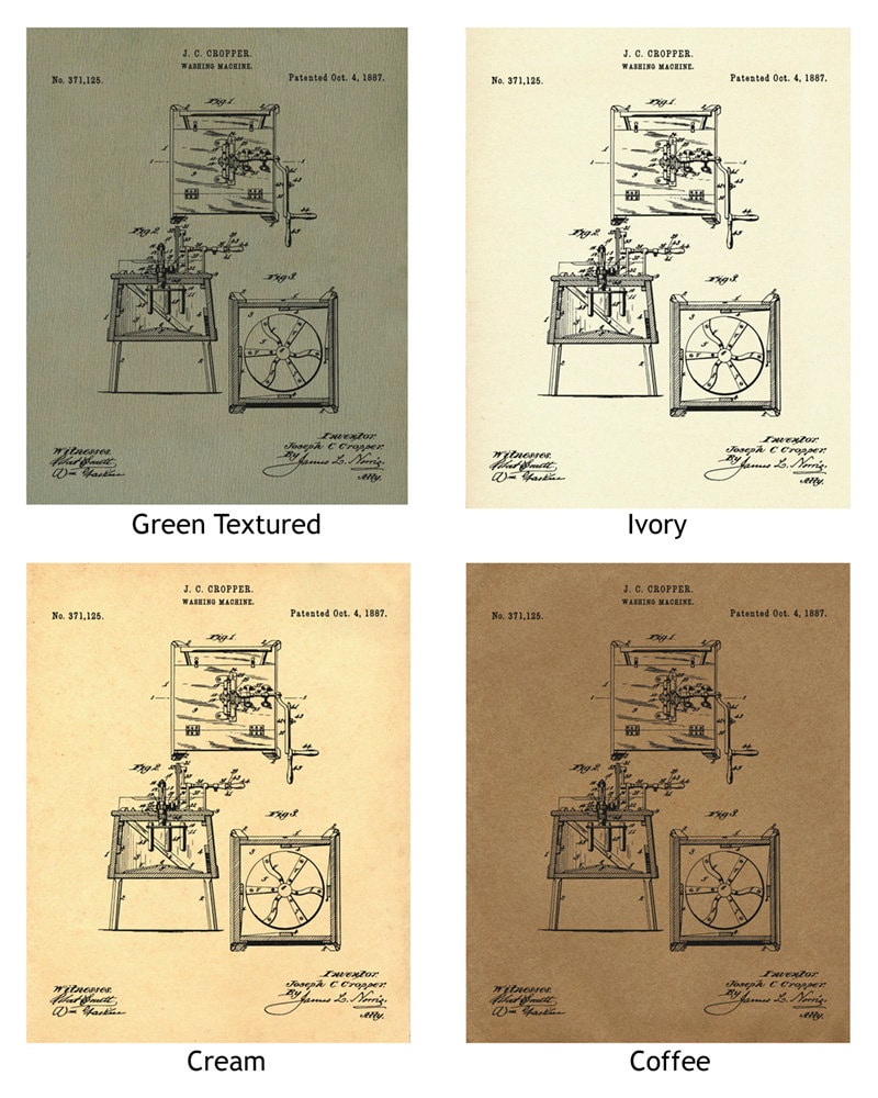 Washing Machine Patent Print 1887 Poster Wall Art - Etsy