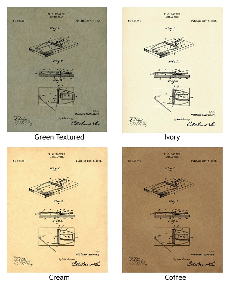 Animal Trap Patent Print 1894 Poster Wall Art Illustration - Etsy