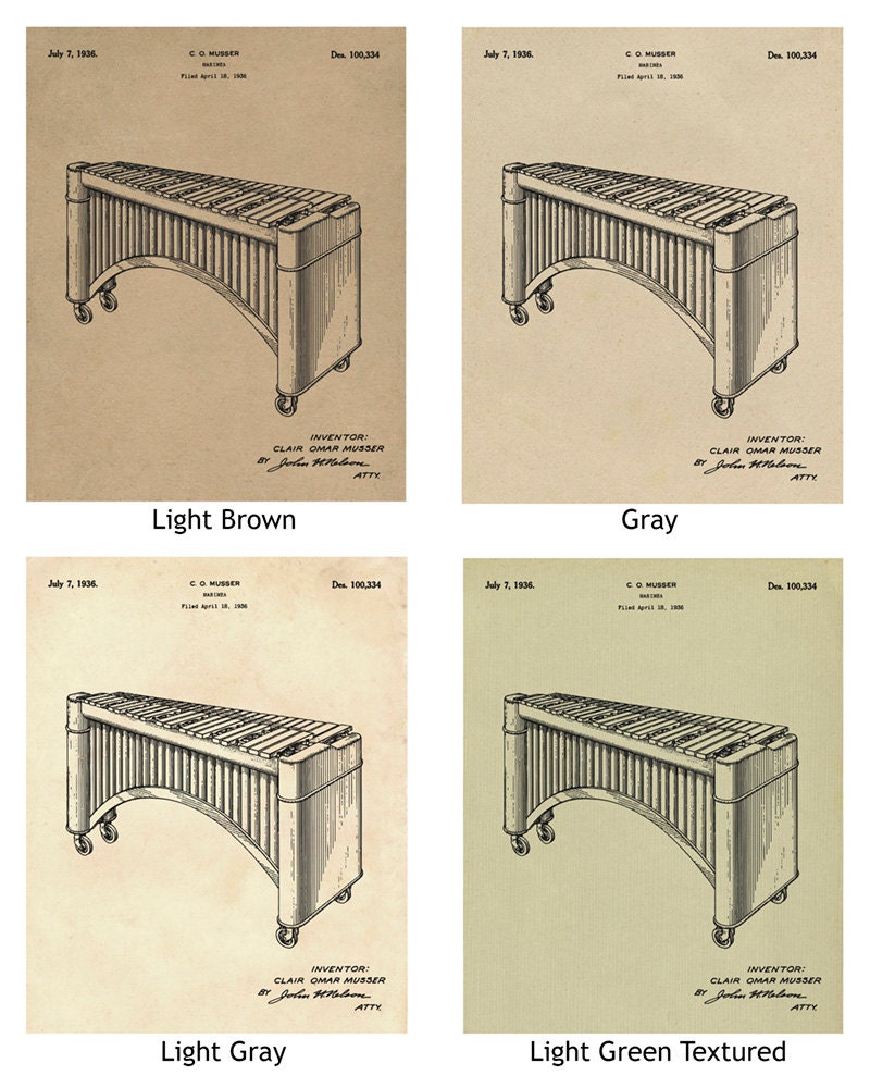 Marimba- 1936 - Poster Wall Art Illustration Print Art Home Decor Gift ...