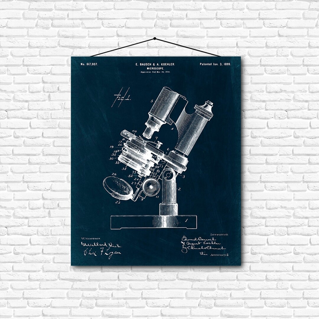 Microscope Patent Print 1899 Poster Wall Art Illustration Print Art ...