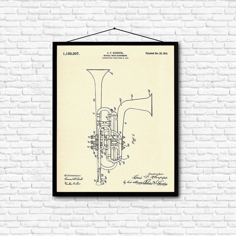 Wind Musical Instrument 1914 Poster Wall Art Illustration - Etsy