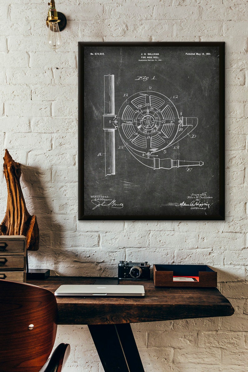 Fire Hose Patent Print 1901 Poster Wall Art Illustration - Etsy