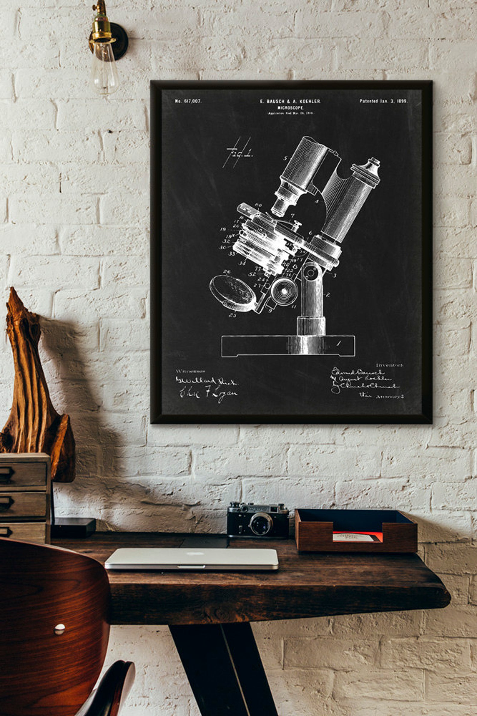 Microscope Patent Print 1899 Poster Wall Art Illustration - Etsy