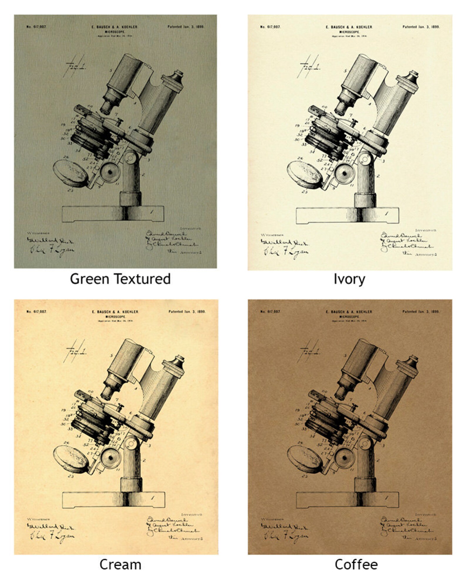 Microscope Patent Print 1899 Poster Wall Art Illustration - Etsy