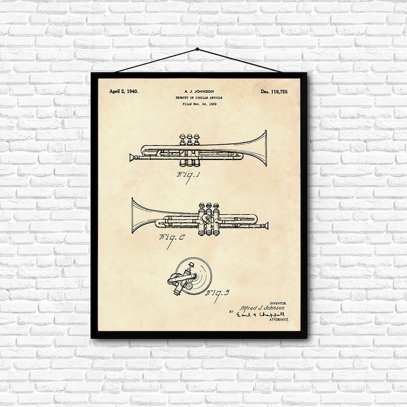 Trumpet 1940 Poster Wall Art Illustration Print Art Home - Etsy