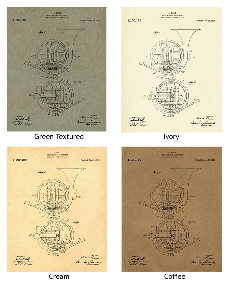 Brass Musical Instrument Patent Print 1914 Poster Wall Art - Etsy