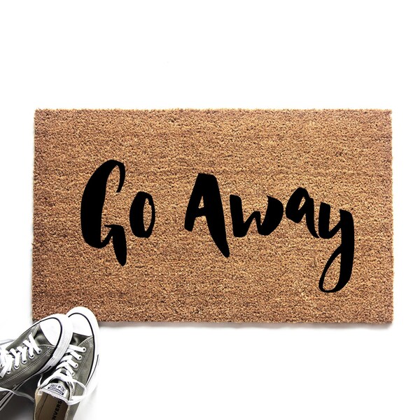 Please Go Away Door Mat - Etsy