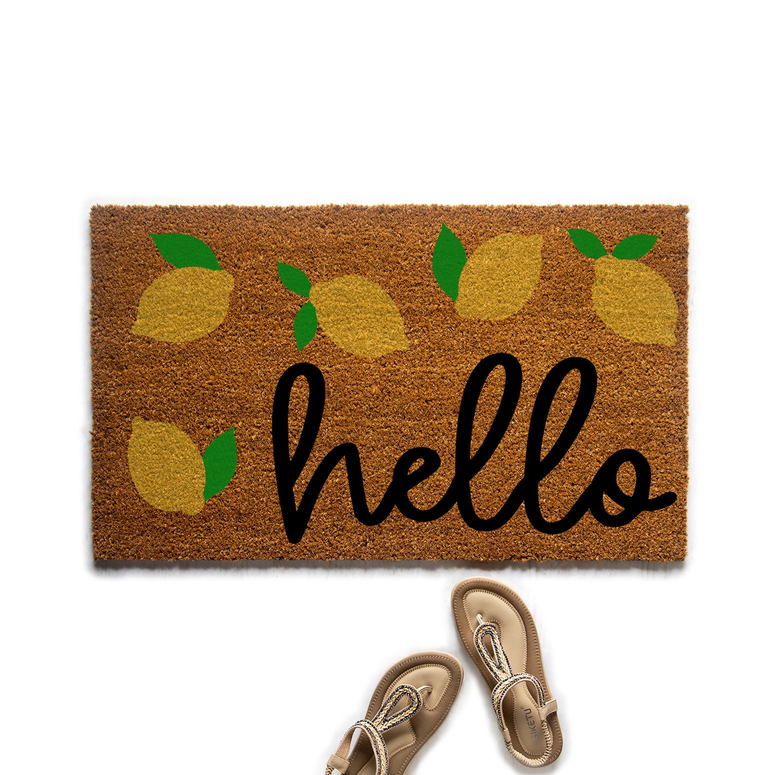 Hello Lemon Doormat Summer Welcome Mat Lemon Decor - Etsy