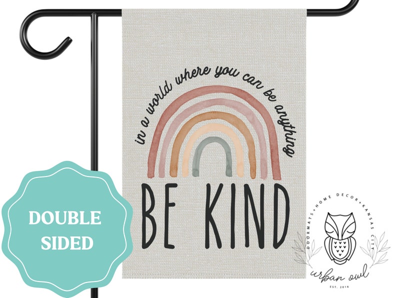 Be Kind Outdoor Garden Flag, Inspirational Boho Equality Yard Sign ...