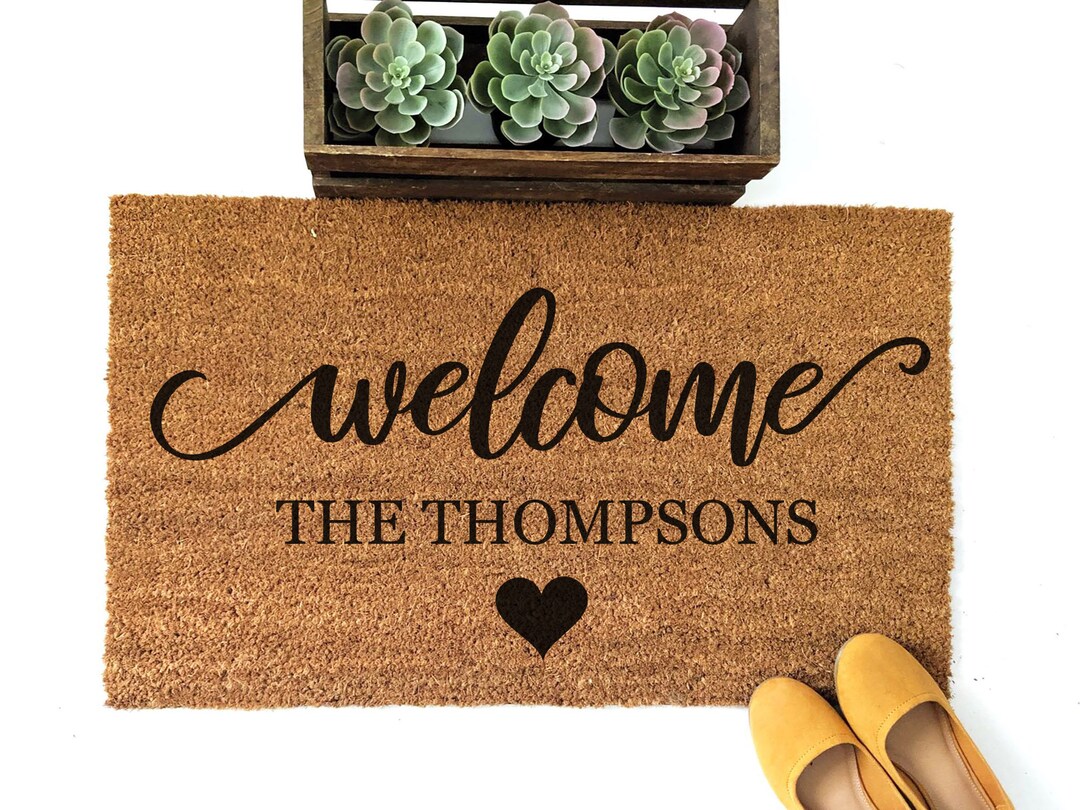 Custom Welcome Doormat With Last Name Welcome Door Mat Engagement Gift ...