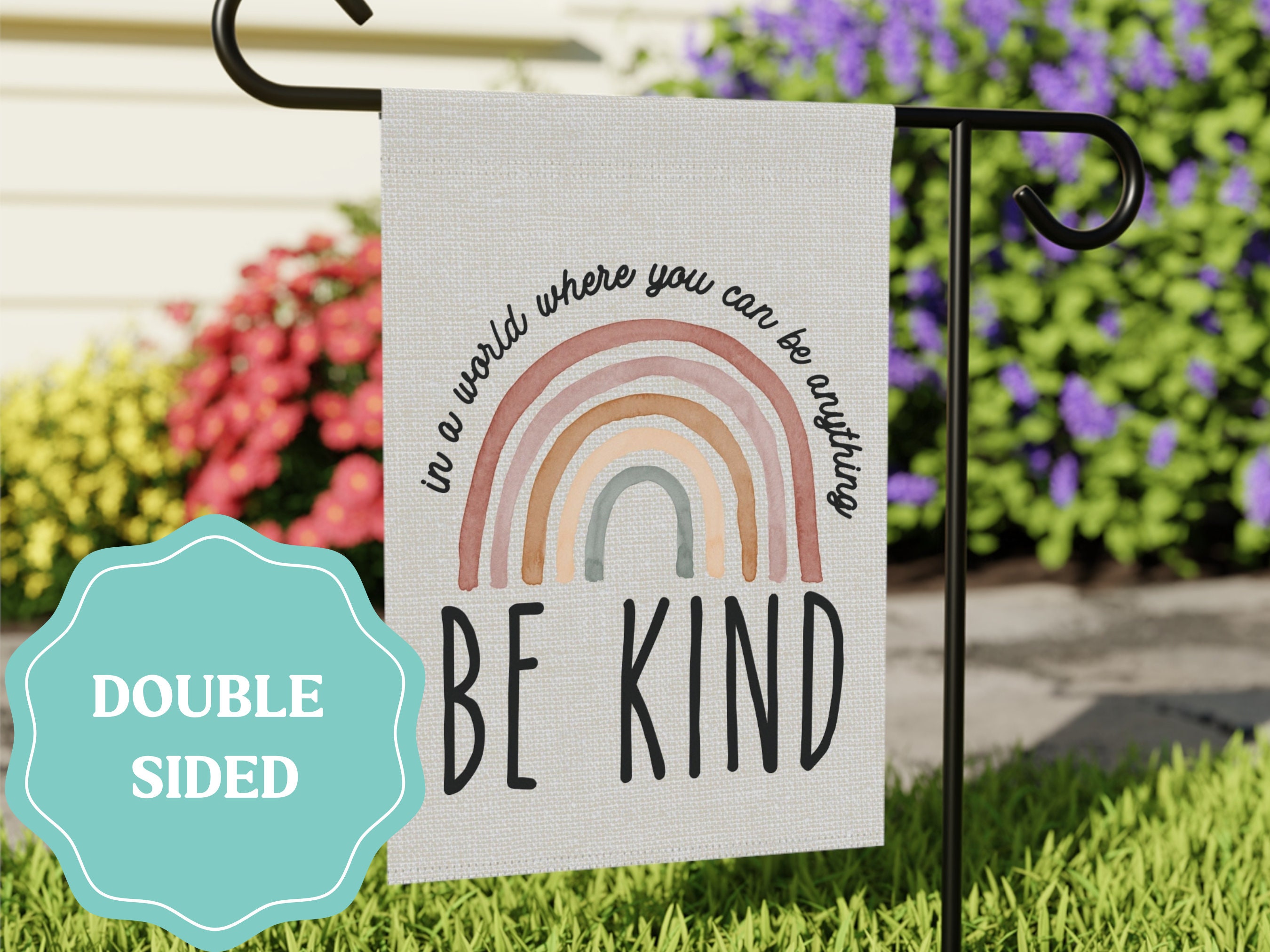 Be Kind Outdoor Garden Flag, Inspirational Boho Equality Yard Sign ...