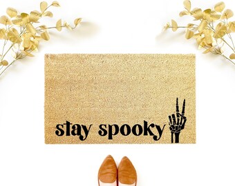 Halloween Doormat, Stay Spooky Welcome Mat, Halloween Door Mat ...