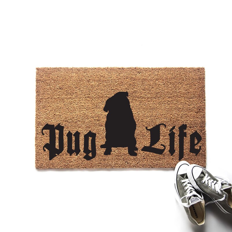 Pug Welcome Mat - Etsy