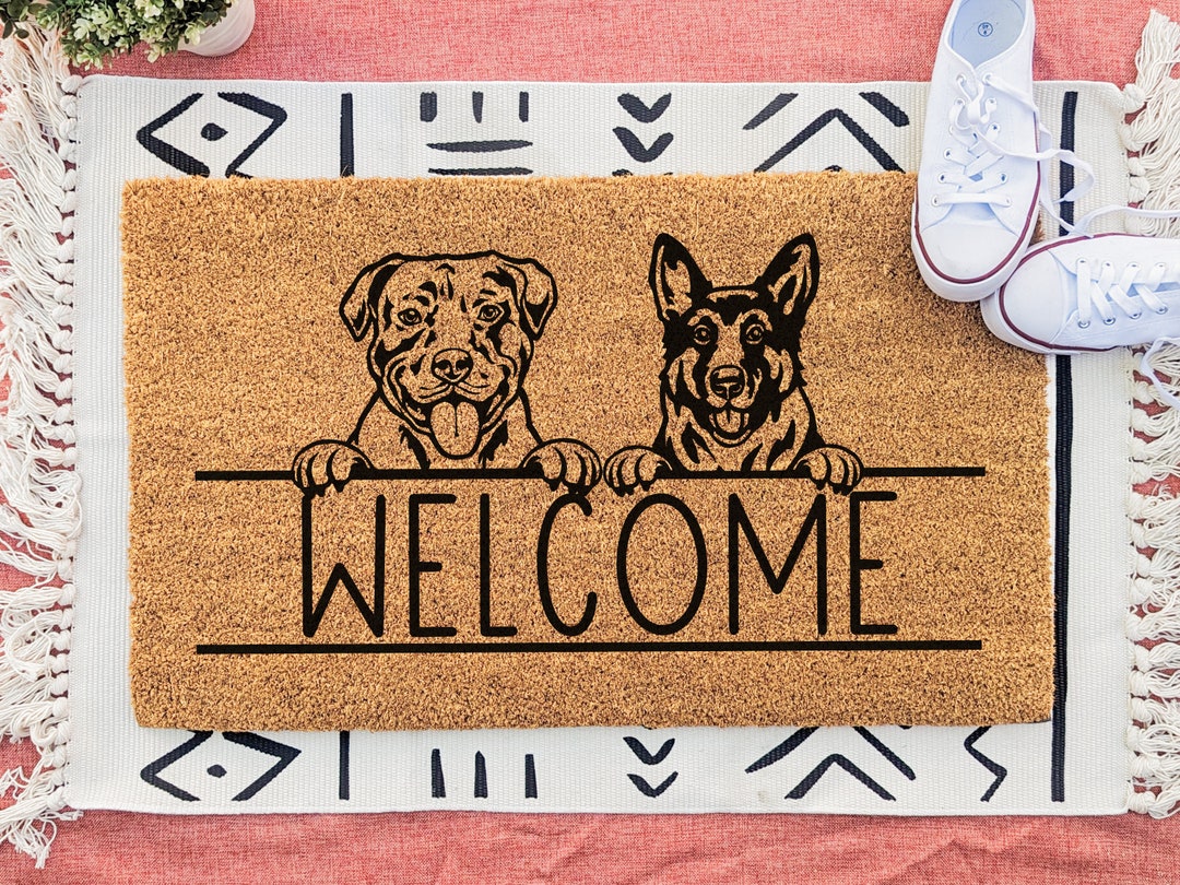 Personalized Dog Gift Doormat, Outdoor Front Entry Welcome Mat ...