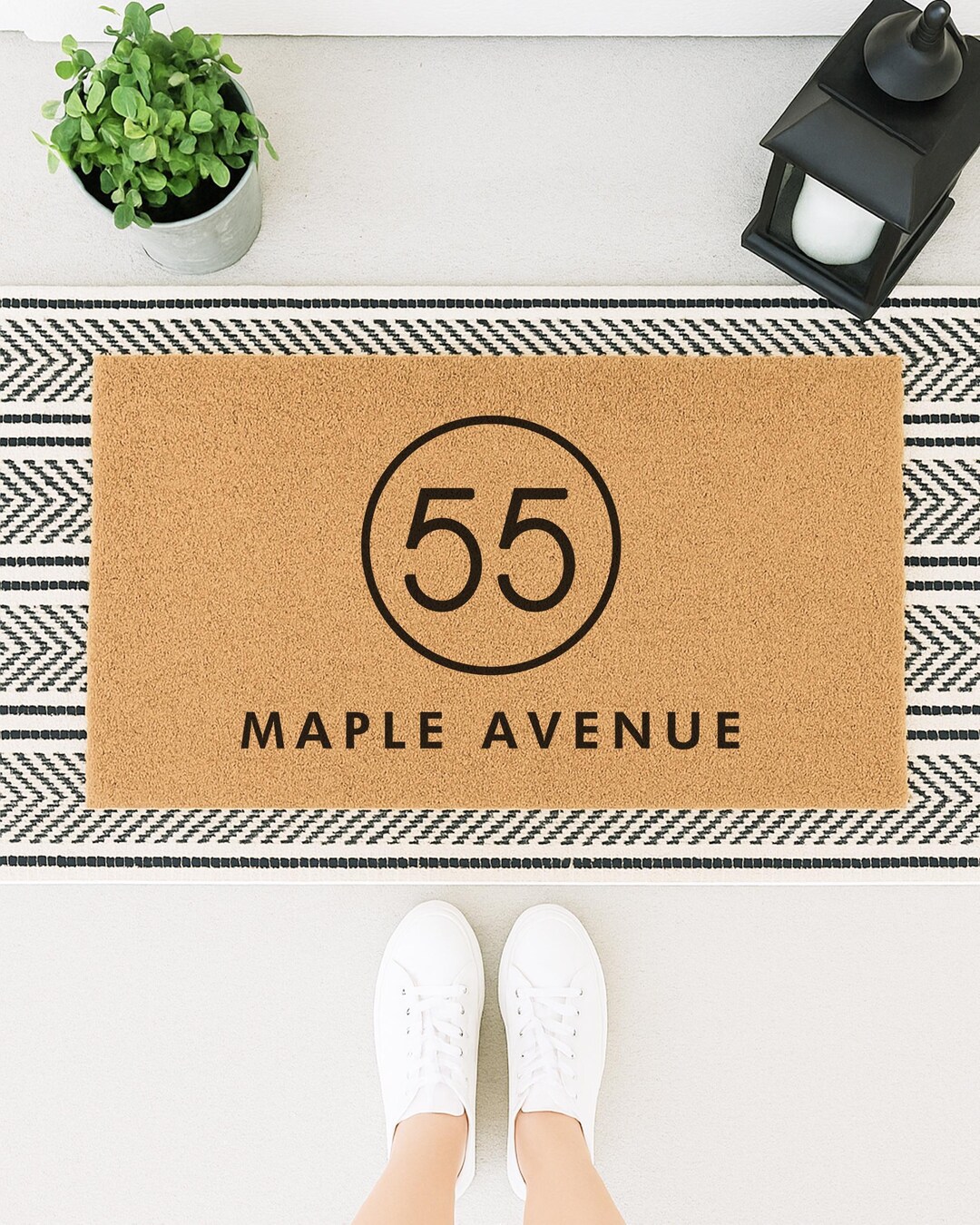 Modern Address Doormat - Custom House Number Welcome Mat - Etsy UK