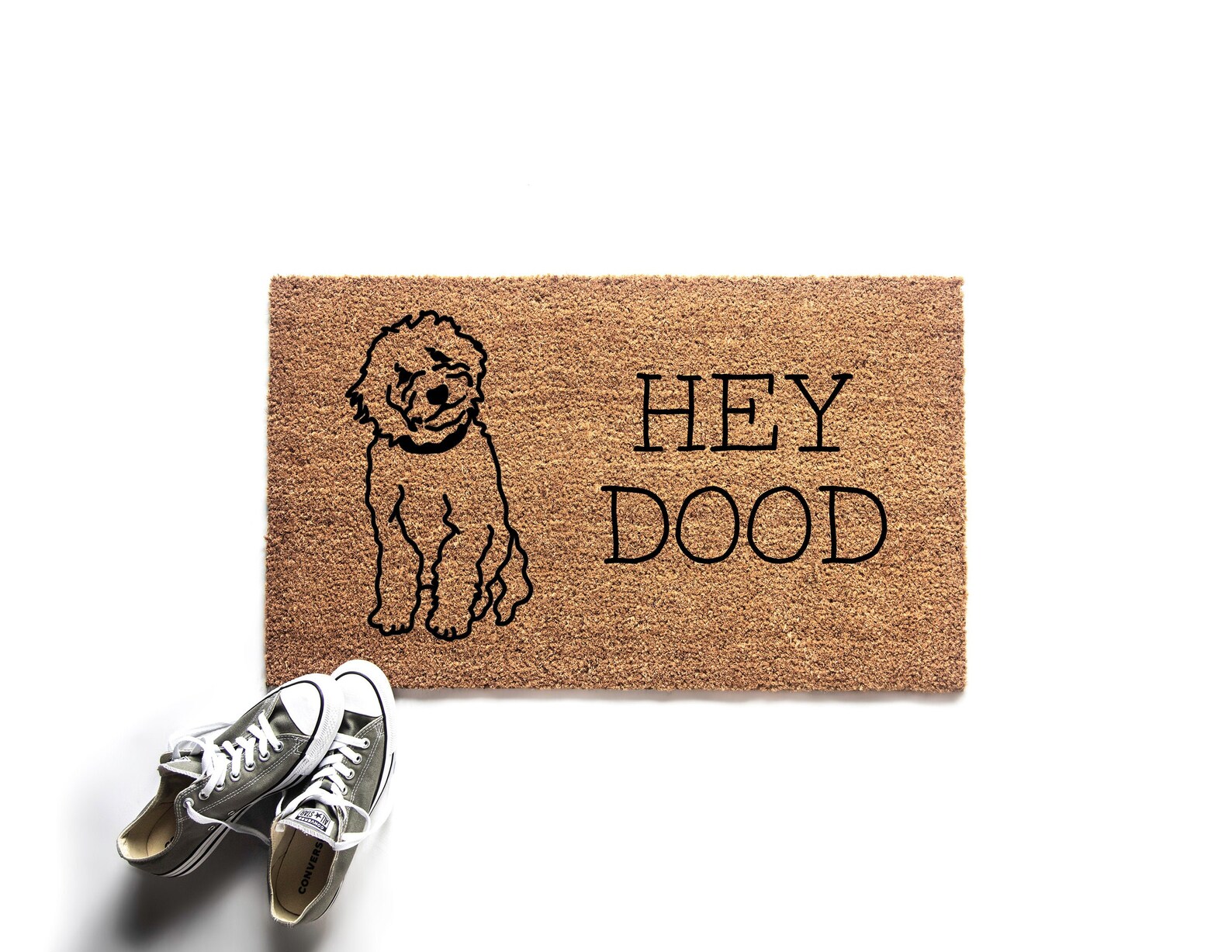 Hey Dood Funny Dog Doormat Golden Doodle Welcome Mat Gift | Etsy