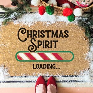 Christmas Spirit Loading Doormat, Cute Holiday Welcome Mat, Funny ...