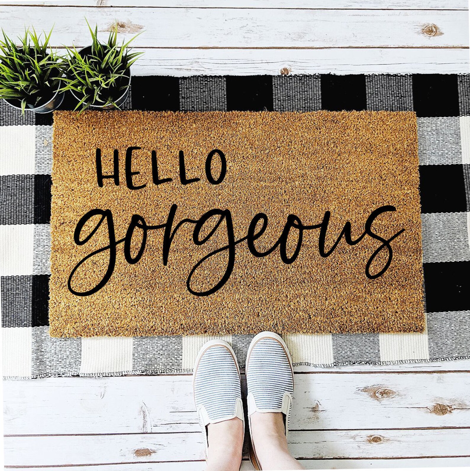 Hello Gorgeous Doormat Cute Welcome Mat for Front Porch - Etsy