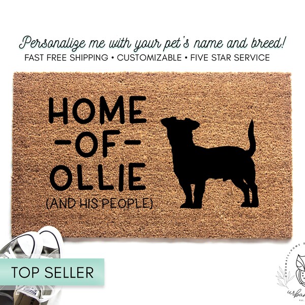 Welcome Mat Dog - Etsy