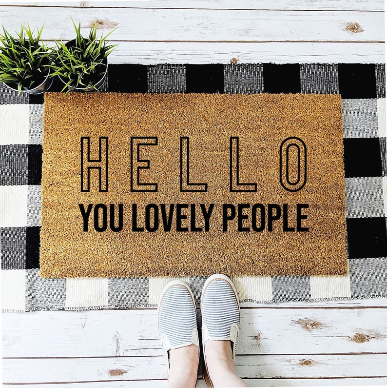 Hello You Lovely People Doormat Cute and Funny Welcome Mat | Etsy