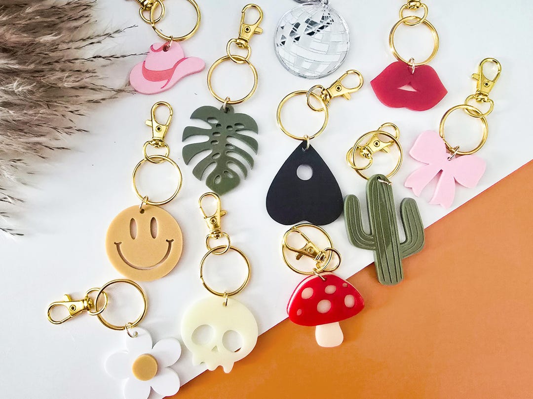 Mini Acrylic Keychains – Cute Charm Keychains for Bags, Backpacks, or ...