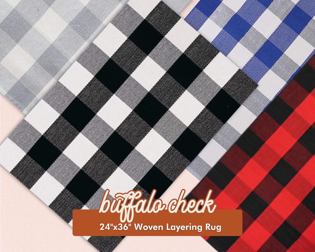 Buffalo Check Rug for Layering Rug, Woven Buffalo Check Plaid Rug for ...