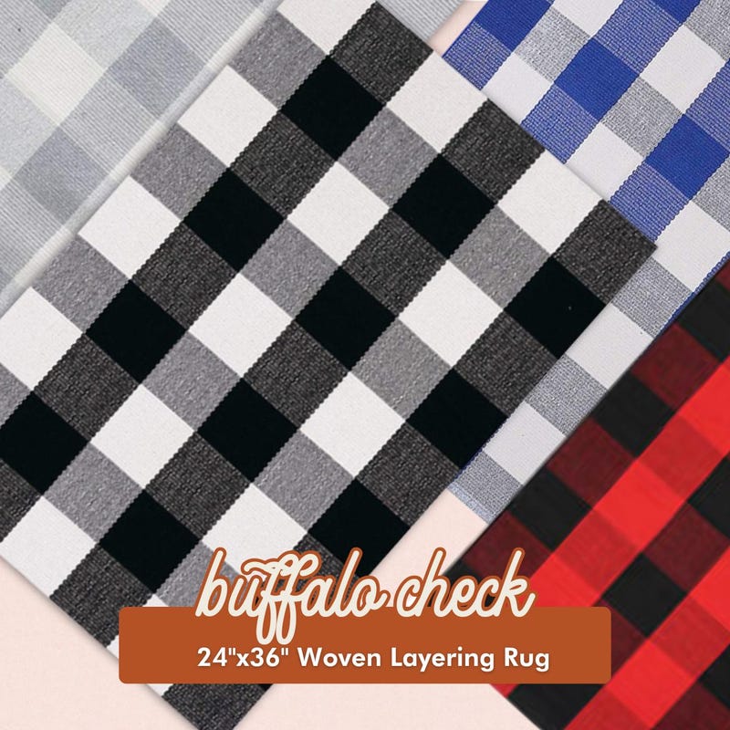 Buffalo Check Layered Rug - Etsy