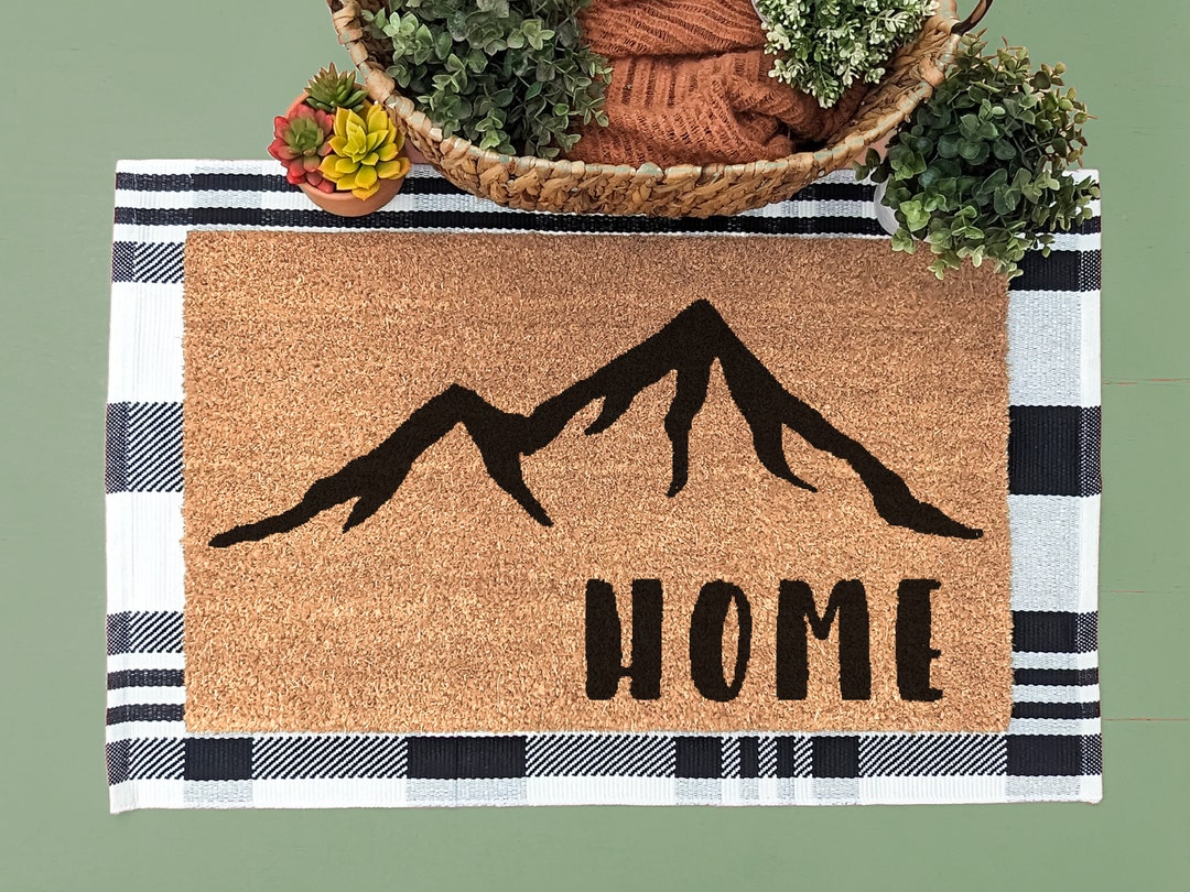Mountain Doormat | Welcome Mat | Home Doormat | Rustic Cabin Decor ...